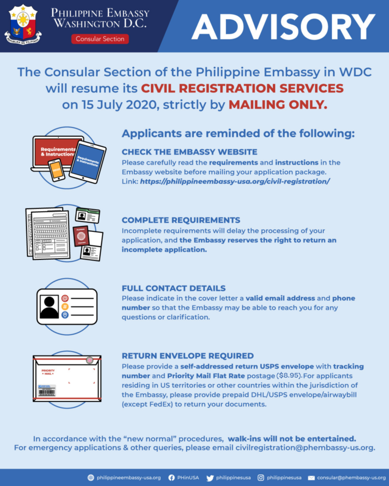 Civil Registration - Embassy of the Republic of the Philippines