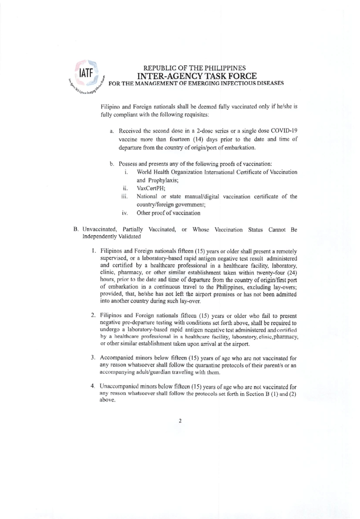 COVID-19 Travel Information - Embassy of the Republic of the Philippines