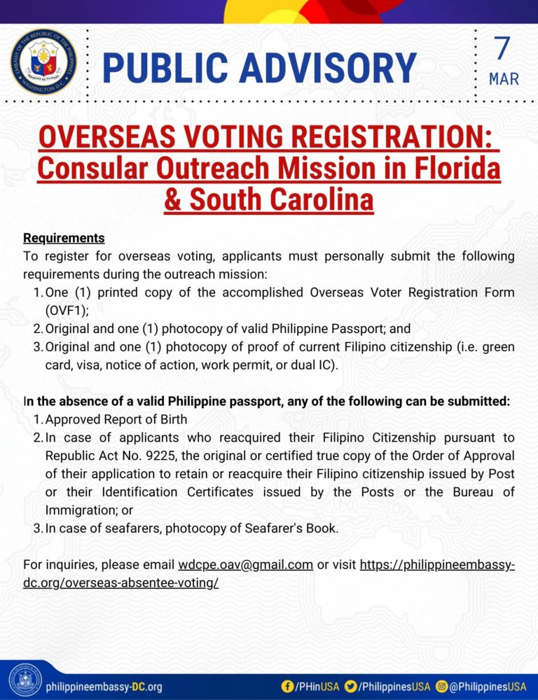 OVERSEAS VOTING REGISTRATION: CONSULAR OUTREACH MISSION IN FLORIDA ...
