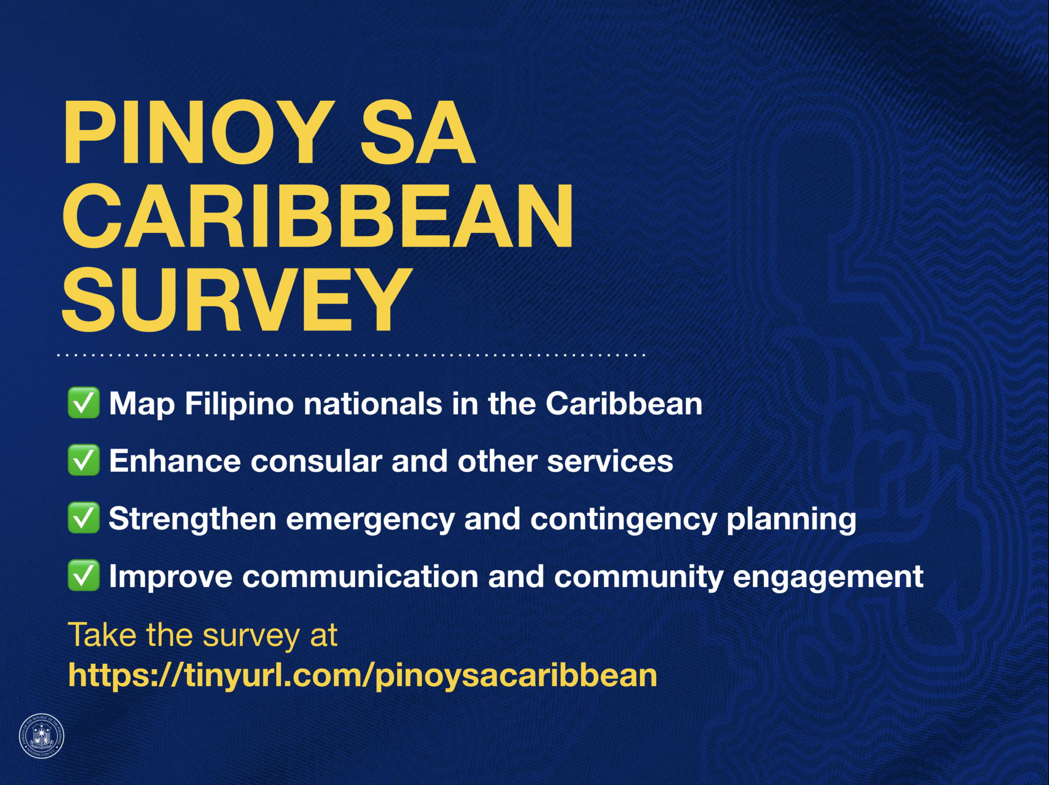 PH EMBASSY OPENS SURVEY FOR FILIPINOS IN THE CARIBBEAN - Embassy of the ...