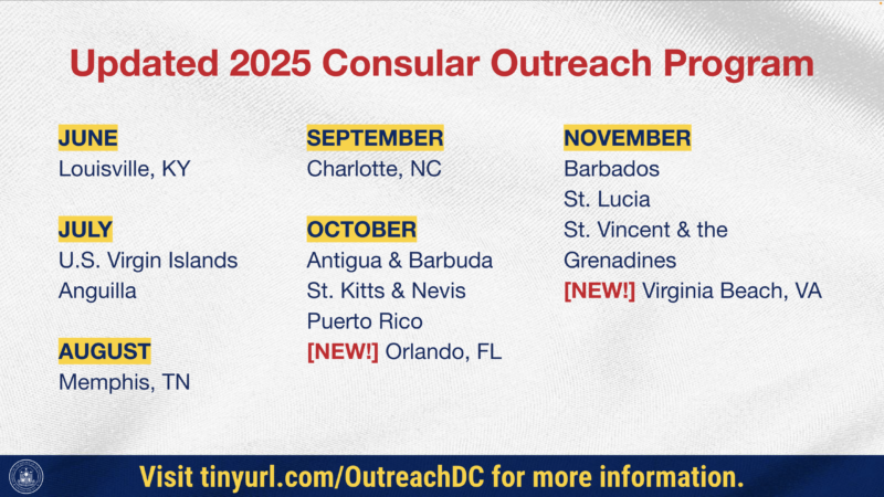 UPDATED 2025 CONSULAR OUTREACH PROGRAM - Embassy of the Republic of the ...